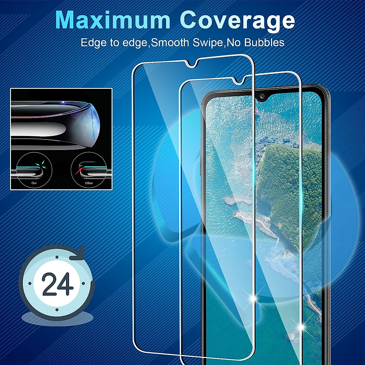 CWQZGUF Galaxy A12 Screen Protector 【2+2 Pack】 Camera Lens Protector, Fingerprint Unlock Support, HD Tempered Glass, Touch Sensitive, Anti Scratch, for Samsung A12 5G Glass Screen Protector