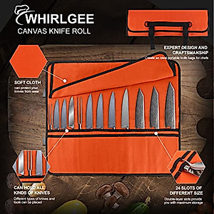 Chef Knife Roll Bag - 20 Total Pockets for Knives and Kitchen Utensils - with an Adjustable Shoulder Strap and Handle,Perfect for the Traveling Chef and Culinary Students -Knives Not Included