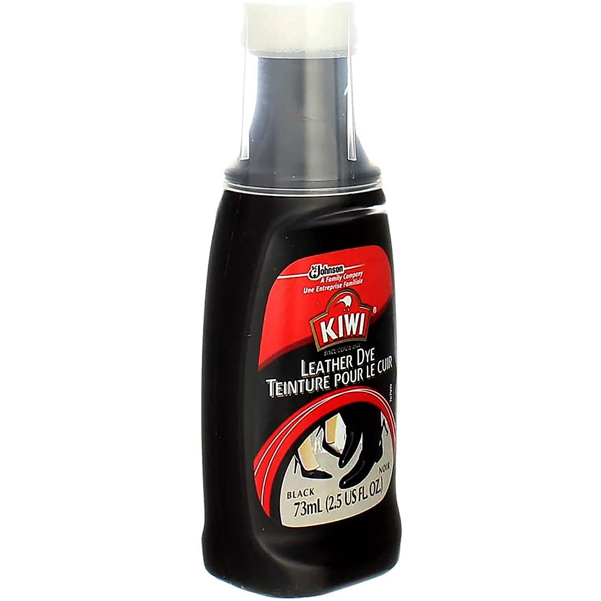 KIWI Leather Dye Restorer | For Shoes, Boots, Furniture, Jacket, Briefcase and More | Black | Includes Sponge Applicator
