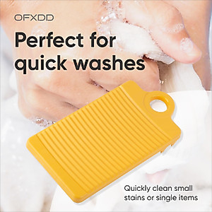 Wash Board for Hand Washing Cloths - Mini Washboard for Laundry Washing Clothes, Antiskid - Plastic Shirts & Socks Washboard for Household, Travel and Camping, 2 Pcs