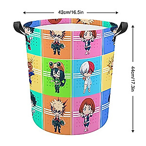Vivimeng Anime Laundry Basket,Collapsible Laundry Hamper,Foldable Clothes Bag,Portable Dirty Clothes Washing Bin (B)