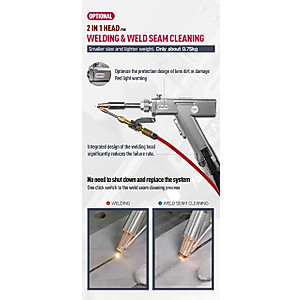 LYXC MAX 2000W 2 in 1 Integrated Fiber Laser Welding Machine 220V Single Phase Handheld Laser Welder Machine With Auto Wire Feeder Cable Length 10M for Welding&Weld Seam Cleaning