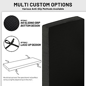 Lokex Bench Cushion,36x14 Inch Non-Slip Durable Bench Cushions for Indoor Furniture,Window Seat Cushions Indoor with Ties,Dark Gray