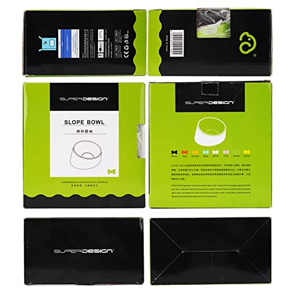 SuperDesign Mess Free 15° Slanted Bowl for Dogs and Cats, Tilted Angle Bulldog Bowl Dog Feeder, Non-Skid & Non-Spill, Easier to Reach Food S/0.5 Cup White