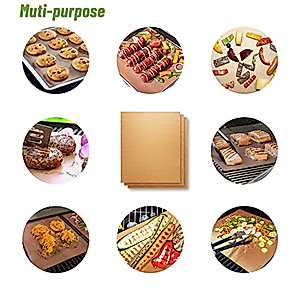 BEGIALO Copper Grill Mats Set of 7 for Outdoor Grill, Non-Stick Copper BBQ Grilling Mats PFOA Free Heavy Duty Reusable Easy to Clean Works on Gas Charcoal Electric BBQ Grill Accessories