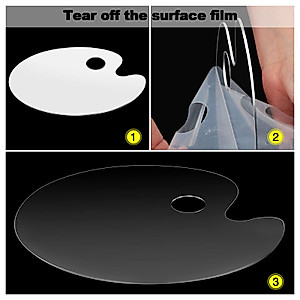 4PCS Paint Pallet Clear Premium Acrylic Paint Palette, Easy Clean Transparent Non-Stick Upgrade Paint Tray Palette, Good for Acrylic or Oil Painting Palette