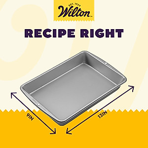 Wilton Recipe Right Non-Stick 9 x 13-Inch Oblong Cake Pans, Set of 2, Steel Cake Pans