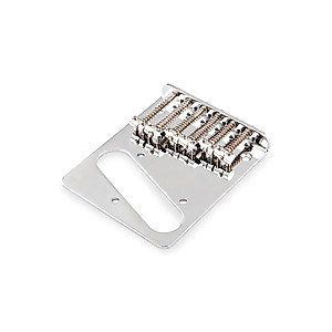 Metallor Guitar Bridge Vintage Style Top Loader Bridge 6 Saddles Compatible with Tele Telecaster Style Electric Guitar Parts Replacement Chrome.