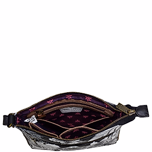 Anuschka Women’s Hand-Painted Genuine Leather Expandable Travel Crossbody - Cleopatra's Leopard