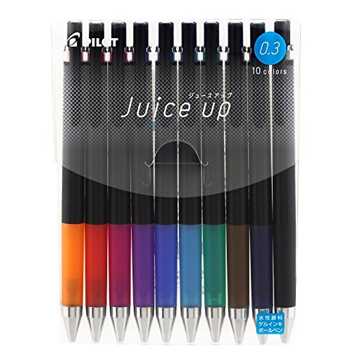 PILOT Knock Gel Ink Extra Fine Ballpoint Pen, Juice Up 03, 10 Color Assorted (LJP200S3-10C)