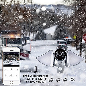 BUBO Outdoor Floodlight Camera,WiFi 1080P Security Cam, PIR Motion Sensor Light with Siren Alarm,IP65 Waterproof,Colorful Night Vision,Dusk to Dawn,Two-Way Audio,64GB MicroSD,Compatible with Alexa