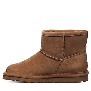 BEARPAW Alyssa Youth Hickory Size 2 | Youth 's Ankle Boot | Youth 's Slip On Boot | Comfortable Winter Boot