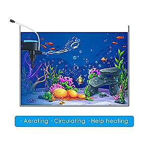Kulife Aquarium Powerhead 130 GPH Circulating Water Pump for 10-40 Gallon Fish Tanks with Aerating Features