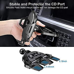 RAXFLY CD Slot Car Phone Mount Holder One Button Installation Release CD Player Car Phone Holder Mount 360°Rotation Upgrade Compatible with iPhone Samsung Dark Gray