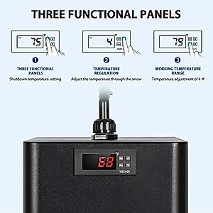 42 Gal Aquarium Chiller, 1/10 HP Fish Tank Water Chiller with Quiet Design Compressor, Refrigeration for Hydroponic System Axolotl Jellyfish Coral Reef 160L Black