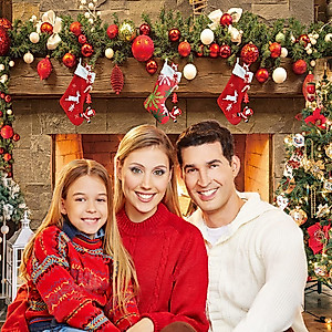 Dudaacvt 8x8ft Christmas Photography Backdrops Christmas Fireplace Decoration Background Family Party Birthday Baby Shower Decoration Photo Booth Props D469