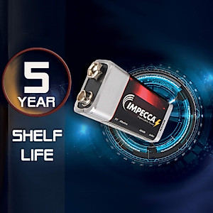 Impecca 9 Volt Batteries, Premium Alkaline (24-Pack) High Performance, Ultra Long Lasting, and Leak-Resistant All-Purpose 9V, 24 Count, 6LR61 - Platinum Series