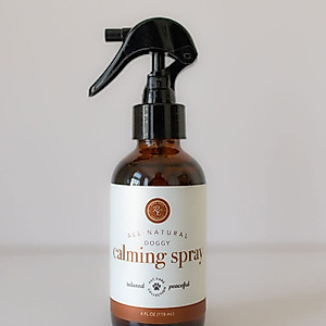 Rowe Casa Organics Doggy Calming Spray - All Natural Dog Calming Aromatherapy Spray Made with Lavender Essential Oils to Help Reduce Stress and Anxiety Quickly