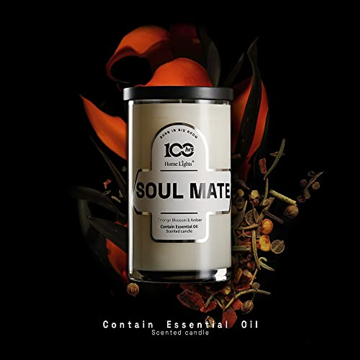 100HRS Highly Scented Candle 3.14x6, 18.5oz - Longest Burning Time Wax, Smokeless Cotton Wick, Pleasant Relaxing Romantic Scents, Popular Gift for Home, Women, Men - Soul Mate