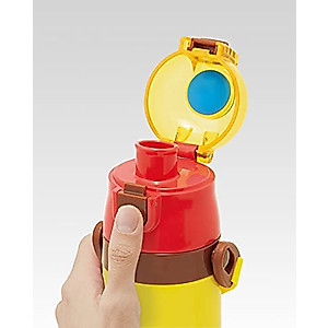 Skater SKDC4-A Children's 2-Way Stainless Steel Water Bottle with Cup, Pikachu, 21 Face, Pokemon, 15.2 fl oz (430 ml)