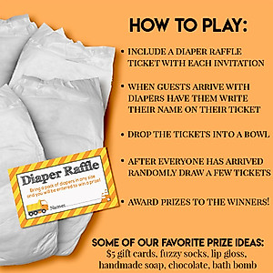 Amanda Creation Baby Under Construction Diaper Raffle Tickets for Baby Boy Showers, 20 2" X 3” Double Sided Insert Cards for Games, Bring a Pack of Diapers to Win Favors & Prizes!