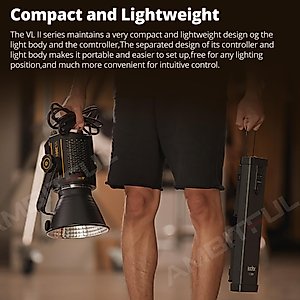 Godox VL150II 165W 5600±200K CRI96+,TLCI 96+ LED Studio Video Light with APP Control, Built-in FX Effects, Outdoor-Indoor Dual-use LED Continuous Light （VL150 Upgrade ）