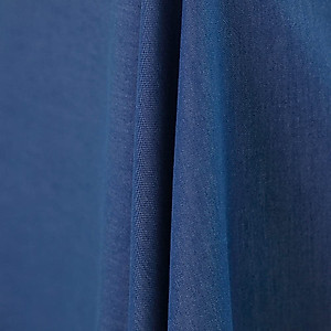 Tableclothsfactory 85" x 85" Dark Blue Faux Denim Polyester Table Overlays Square Tablecloth Cover for Wedding Party Event Banquet