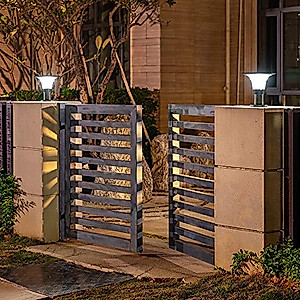 ZZYJYALG Solar Column Headlights Outdoor Super Bright Gate Pillar Lights Villa Garden Lawn Lights Home Waterproof Wall Lights, Outdoor Post Lights Dusk to Dawn Landscape Lighting