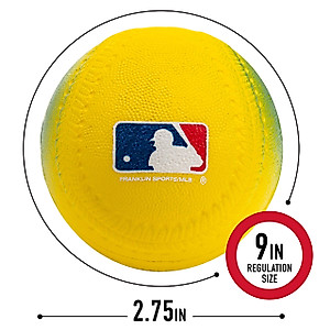 Franklin Sports Foam Baseballs - Soft Foam Practice Baseballs for Kids - Perfect for Hitting and Indoor or Outdoor Play - 3 Pack - Official MLB Licensed Product