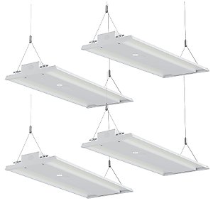 JC-LGL 300W LED Linear High Bay Light, 45000LM LED Linear High Bay Shop Light Commercial 120-277V, 5000K High Bay LED Shop Lights for Warehouse, Garage Factory, UL Listed, 5 Years Warranty, 4 Pack