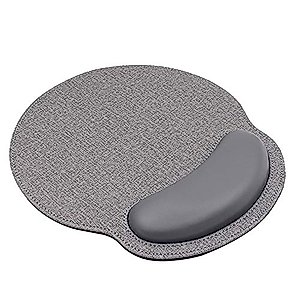RICHEN Ergonomic PU Leather Mouse Pad with Wrist Support,Comfort Memory Foam,Waterproof Surface，Non- Slip Rubber Base for Computer Laptop & Mac,Lightweight Rest for Home,Office & Travel (Grey)