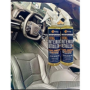 Prime Solutions Citrus Revive Total Interior Detailer+ | (4-in-1) Cleaner, Conditioner, Protectant, & Stain Remover Spray - (Leather, Vinyl, Plastic, Upholstery, & Fabric Surfaces)