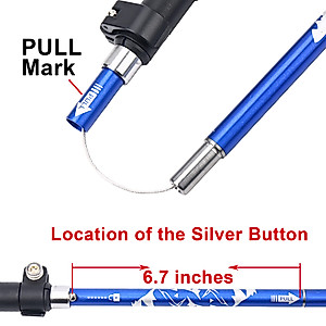 A ALAFEN Aluminum Collapsible Ultralight Travel Trekking Hiking Pole for Men and Women, Blue 1PC