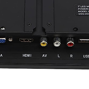 LED Color Video Monitor, HD Media Interface 7 Inch TFT LED Display VGA AV Monitor BNC USB DCIn Remote Control for Laptop PC Home