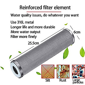 CJGS Prefilter Filtration,40 Micron Pre-Filtratio,Whole House Water Purifier- Well Water Sediment Filter Can Improve The Water Supply System of The Entire Family - 8000L Large-Flow