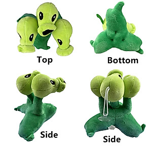 JHESAO 7" Pea Plants and Peashooter Plush Toys Threepeater PVZ Plush 1 2 Stuffed Soft Doll Three-Heads Pea Toy New