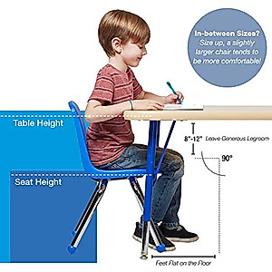 Factory Direct Partners 10355-RD 10" School Stack Chair, Stacking Student Seat with Chromed Steel Legs and Ball Glides for in-Home Learning or Classroom - Red (6-Pack)