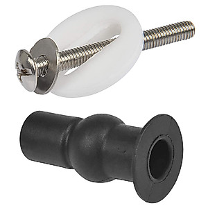 FOCCTS 4 Pack Toilet Seat Fixing Screws, Universal Toilet Seat Fixings Fix Expanding Rubber Top Nuts Screws, Toilet Seat Bolts Kit Toilet Seat Hardware Replacement Kit