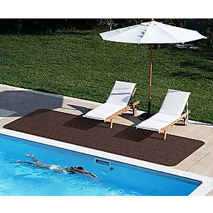 House, Home and More Indoor Outdoor Double-Ribbed Carpet Runner with Skid-Resistant Rubber Backing - Bittersweet Brown - 3 Feet x 10 Feet