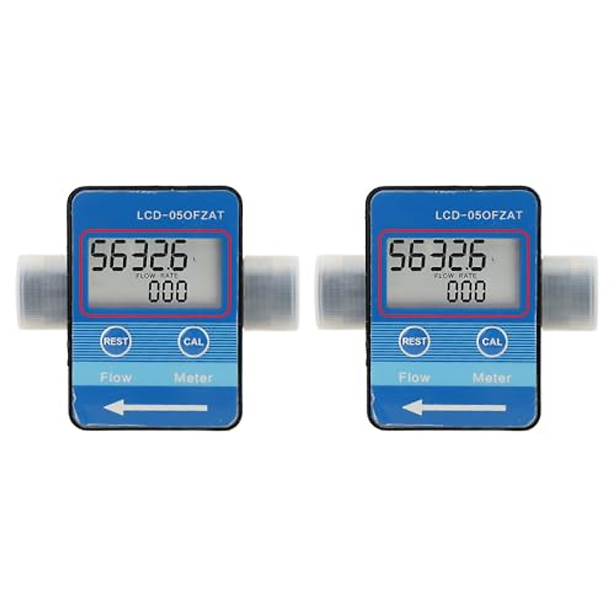 LCD Digital Liquid Meter Gasoline Water Flowmeter 2PCS G1/2in for Fuel Dispensers
