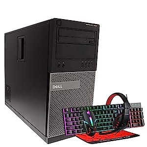 Dell OptiPlex Computer Gaming Desktop, Intel Core i7 4th gen 3.2GHz Processor, 32GB Ram, 1 TB SSD, NVIDIA Gt 1030 2Gb DDR5, Ultronix Keyboard, Mouse, Mousepad, Headset Windows 10 Pro (Renewed)