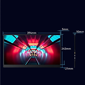 DFZ Portable Monitor, 17.3 Inch 1920x1280 HDR Monitor IPS Display, External USB C Monitor Screen for Laptop, PC, PS4, Xbox, Mobiles