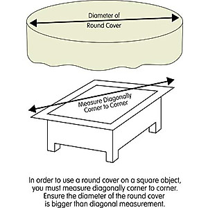 Two Dogs Designs 2D-FP60005 Home and Garden Fire Pit Cover with Level 4 UV Protection, 60-Inch, Khaki