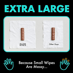 DUDE Wipes - Flushable Wipes - 8 Pack, 400 Wipes - Mint Chill Extra-Large Adult Wet Wipes - Eucalyptus & Tea Tree Oil - Septic and Sewer Safe