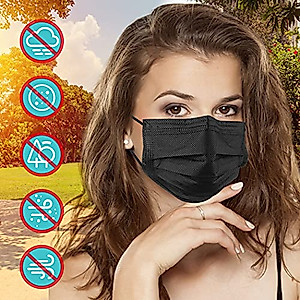 Black Disposable Mask For Women Men Disposable Masks 100pcs 3 Ply Teens Disposable Mask For Adults Use For Individual And Family Indoor Outdoor Home Office Travel