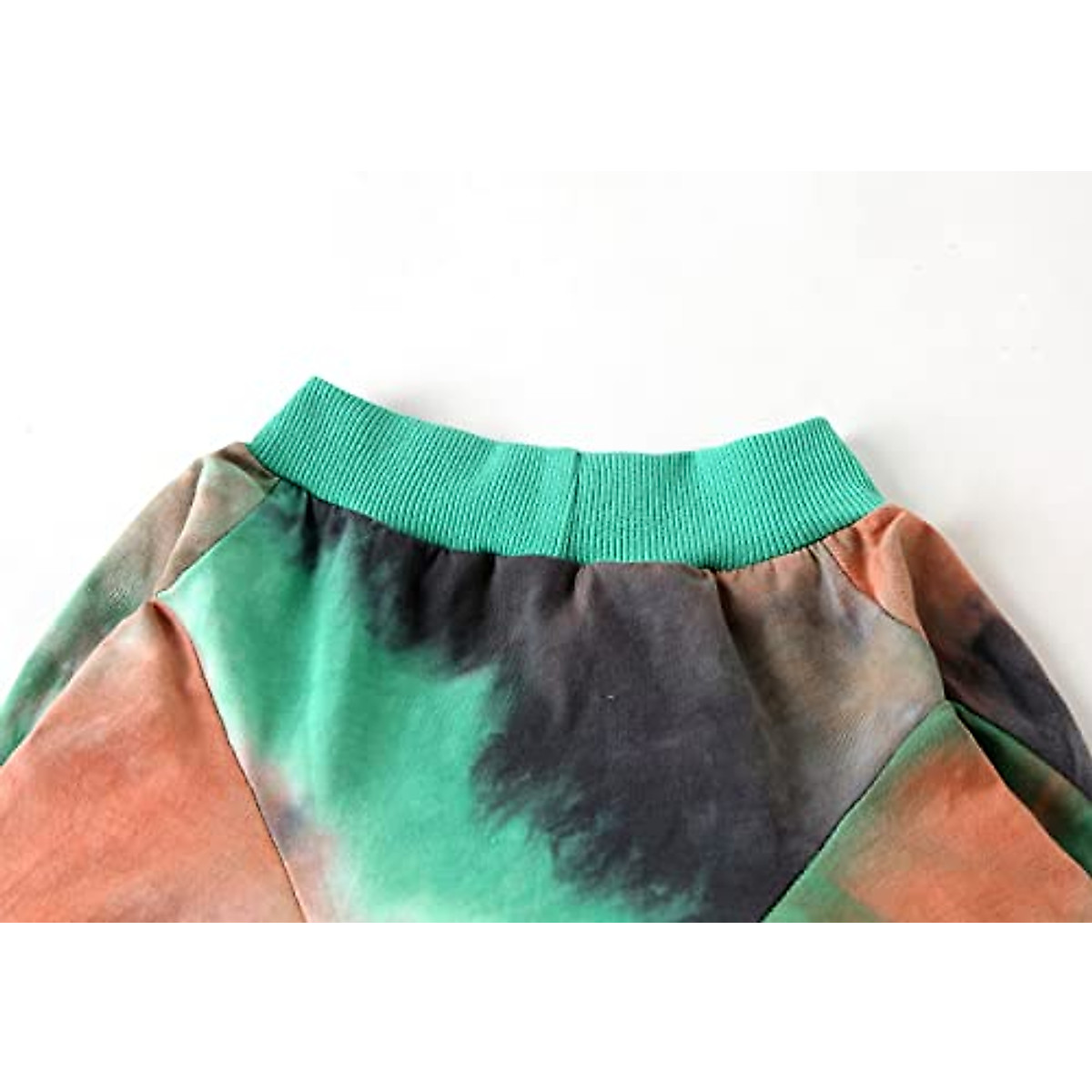 PriPre Dog T Shirt Striped Tie Dye Dog Clothes for Large Dogs Breathable Stretchy Cotton Clothes Dog Pajamas (GreenOrange, Medium)