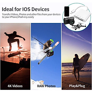 [Apple MFi Certified] Lightning to SD/Micro Card Reader for iPhone/iPad, 3 in 1 Memory Card Reader Adapter with Charging Port, Trail Game Camera SD Card Reader Viewer, No App Required Plug and Play