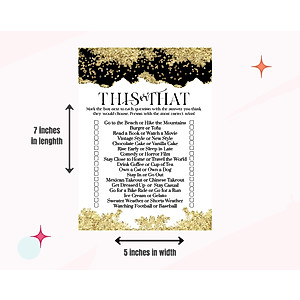 Paper Clever Party Black and Gold Bridal Shower Games - 25 Pack, USA Made, 5x7 Premium Quality Cardstock, Would She Rather Fun Activity for Weddings, Rehearsals, Couples, Birthdays, and Parties