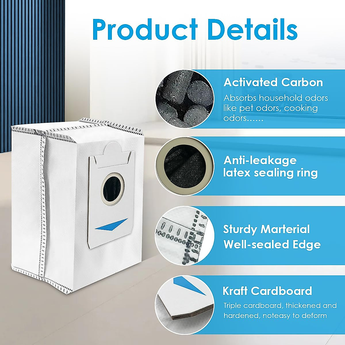 Dust Bag For ECOVACS DEEBOT X2 Omni Robot Vacuum 3L Large Capacity Replacement Bag 6PCS (6 PCS DUST BAG)