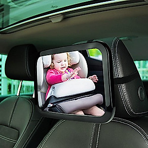Zacro Baby Car Mirror - Fully Adjustable Shatter Proof Car Baby Mirror, Large Clear Rear Facing Seat Views for Baby Safety, Infant Travel Gear